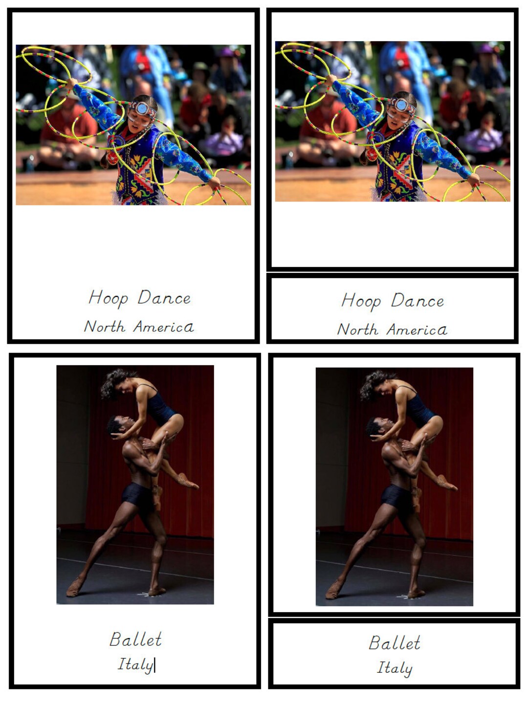 Dance Around the World Montessori Nomenclature / 3 Part Cards - Etsy