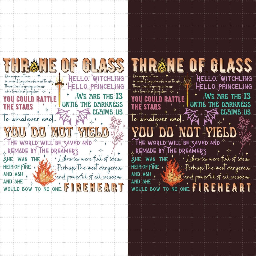Throne of Glass Acotar Digital Download Png, Fireheart Terrasen Png ...