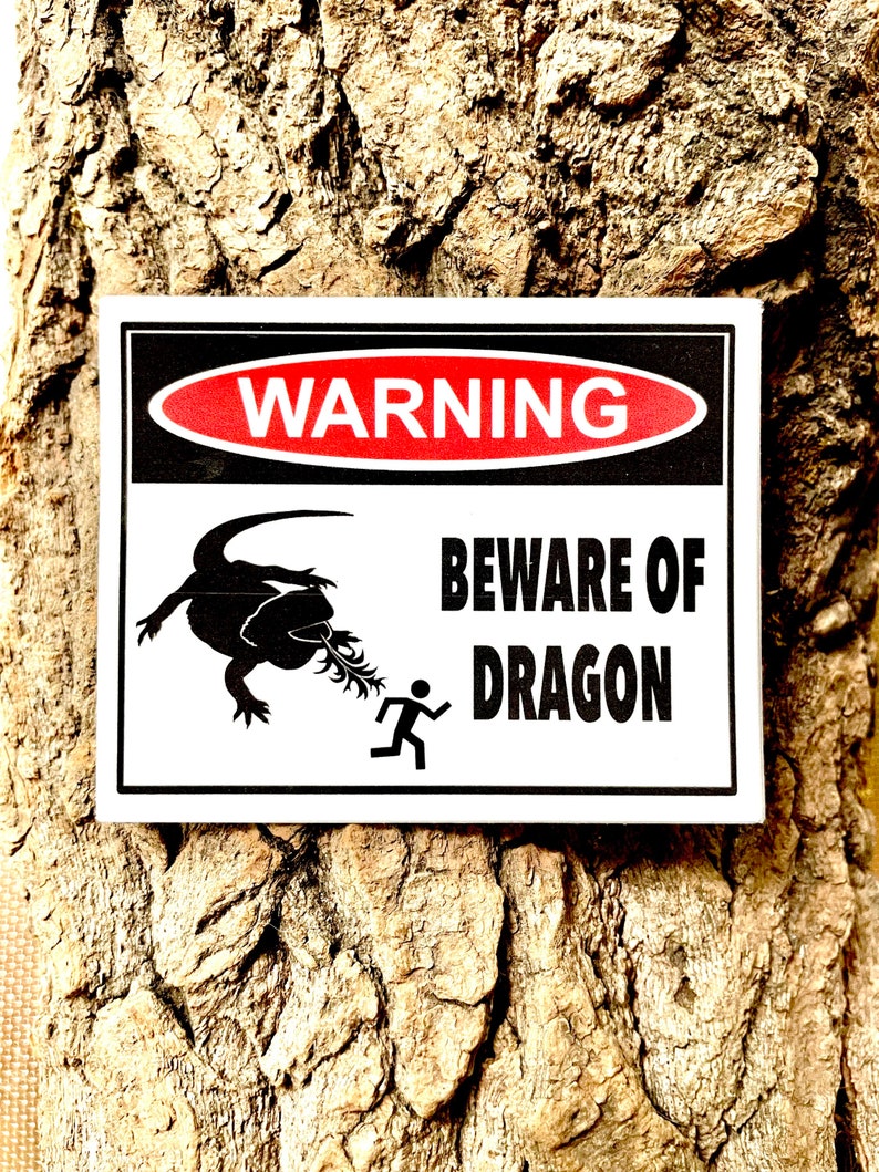 Bearded Dragon Warning Sticker | Bearded Dragon Stickers | Reptile ...