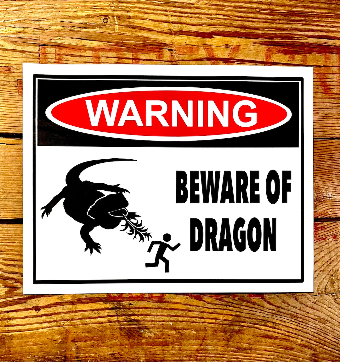 XXL Bearded Dragon Warning Sticker 8.25 X 6.5 Bearded Dragon Stickers ...