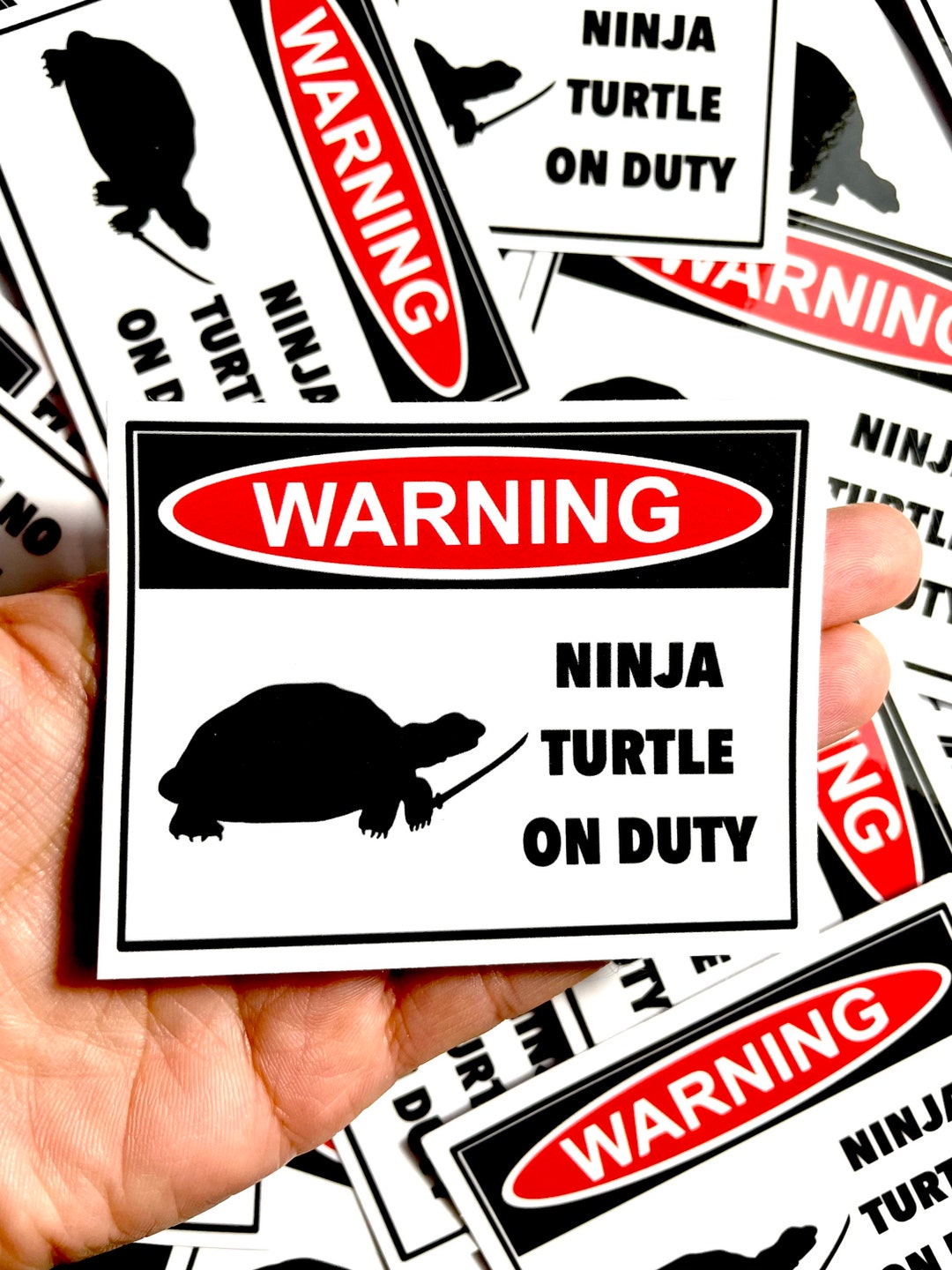 Turtle Warning Sign Stickers | Animal Stickers | Reptile Stickers ...