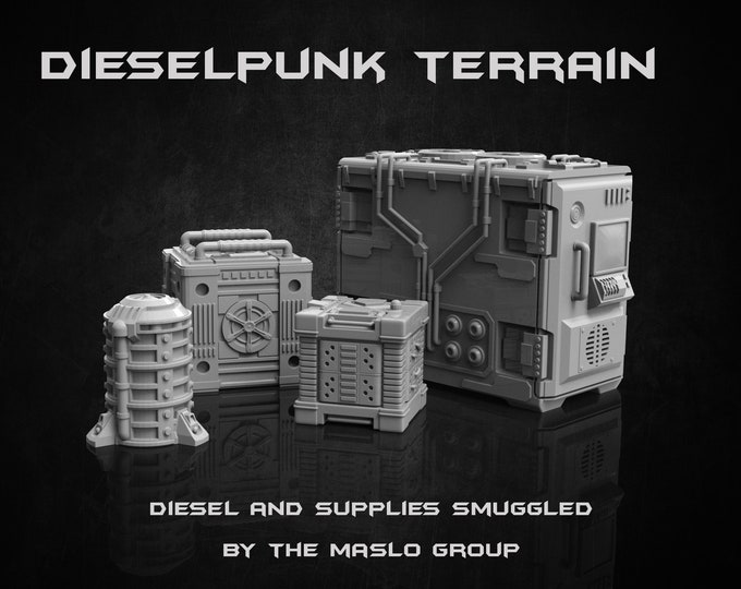 Dieselpunk Scatter Terrain Set 28mm Scale Crate Oil Drum Boxes - Etsy