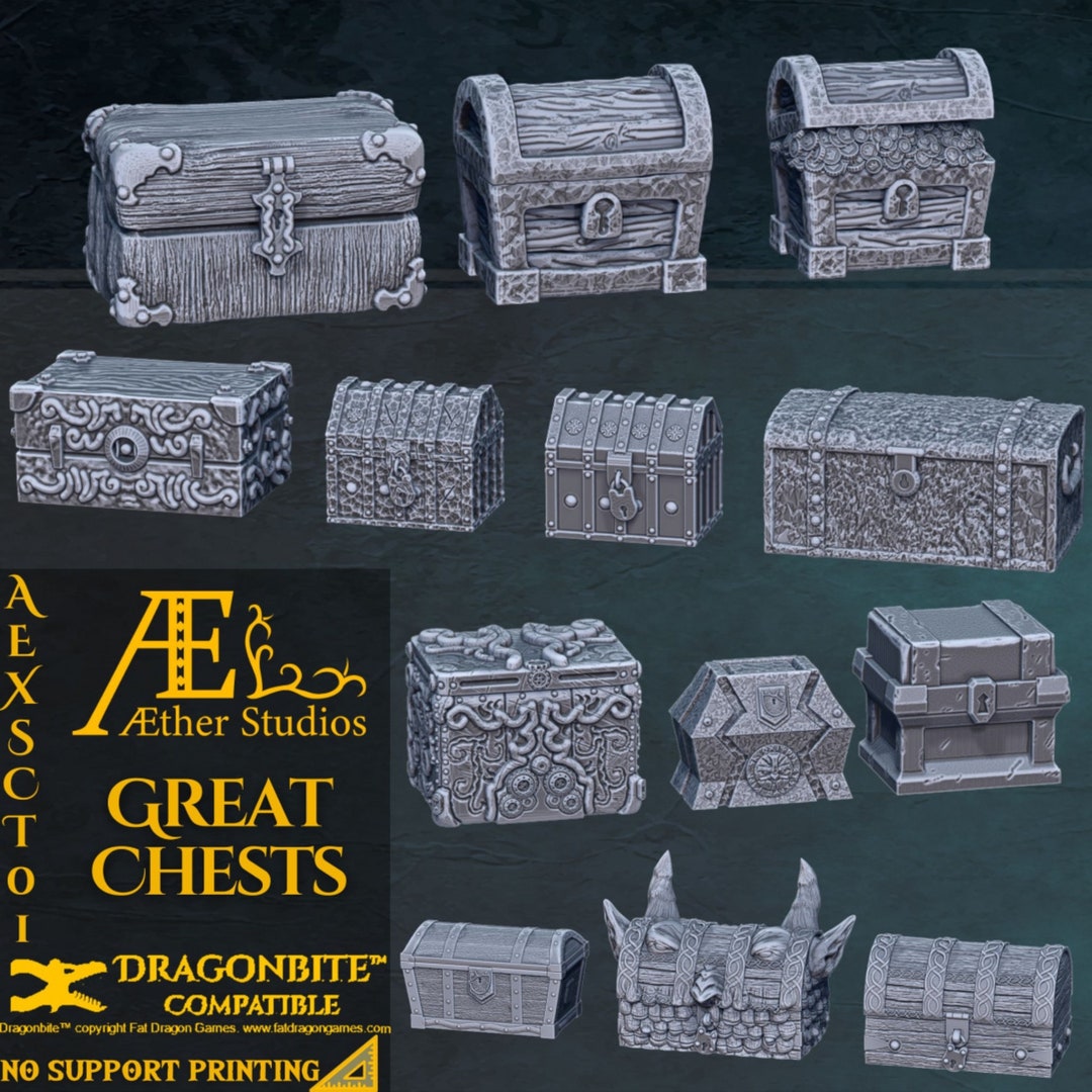 Great Chests Wood Metal Stone Dnd Scatter Terrain - Etsy