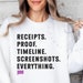 RHOSLC Receipts Proof Timeline Screenshots Everything Sweatshirt, Real ...