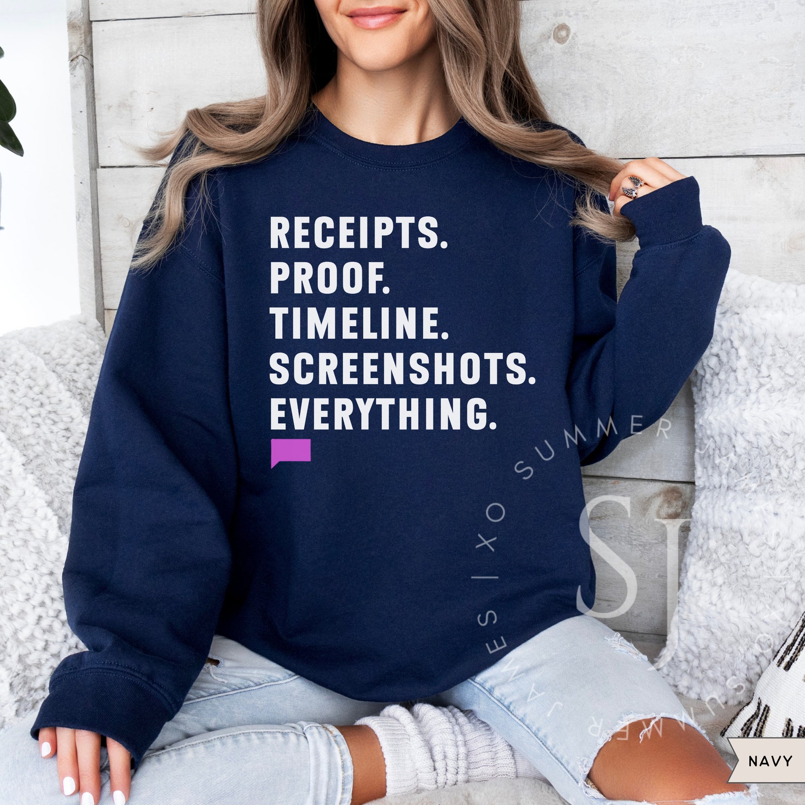 RHOSLC Receipts Proof Timeline Screenshots Everything Sweatshirt, Real ...