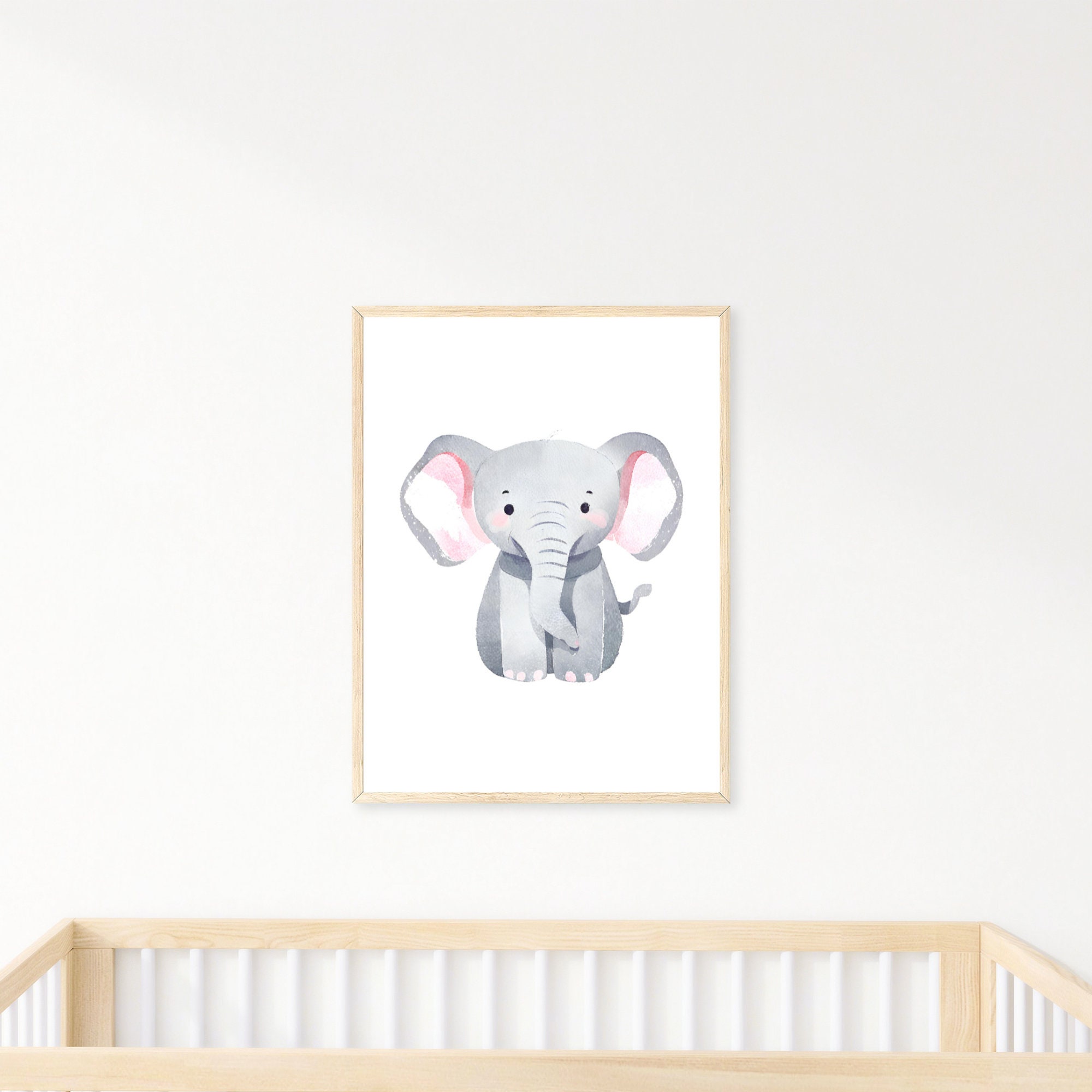 Elephant Art, Elephant Printable, Cute Elephant Art, Animal Nursery Art ...