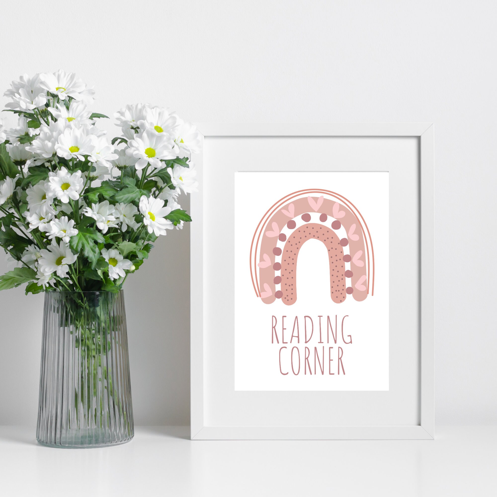 Reading Corner Art, Boho Rainbow Art, Boho Classroom Decor, Playroom ...