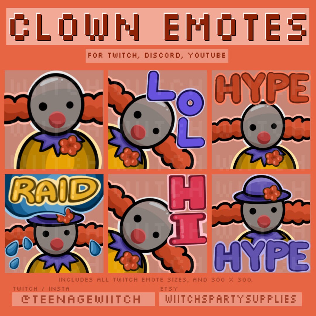 Bald Clown Twitch Emote 6 Pack - Etsy