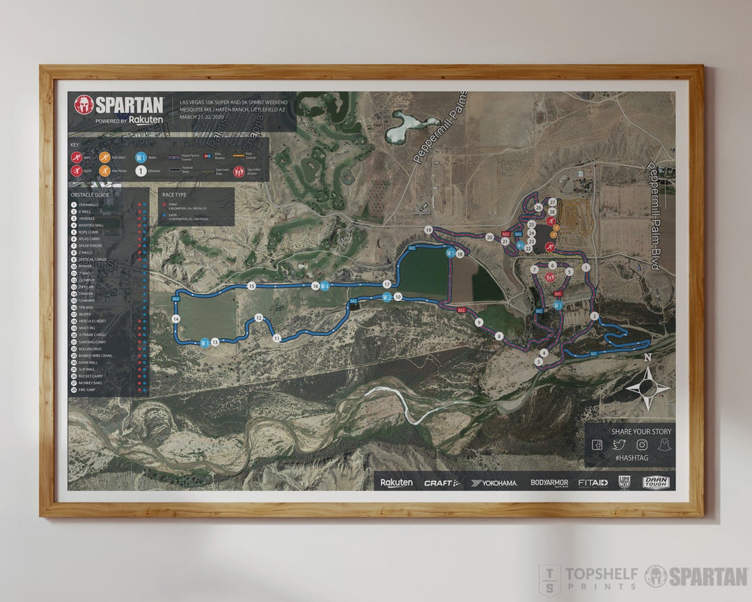 Las Vegas 2020 Spartan Race Course Map Super/sprint - Etsy