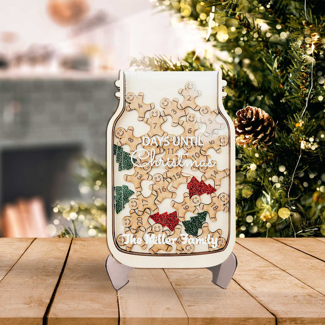 Custom Gingerbread Jar Christmas Countdown Personalized - Etsy