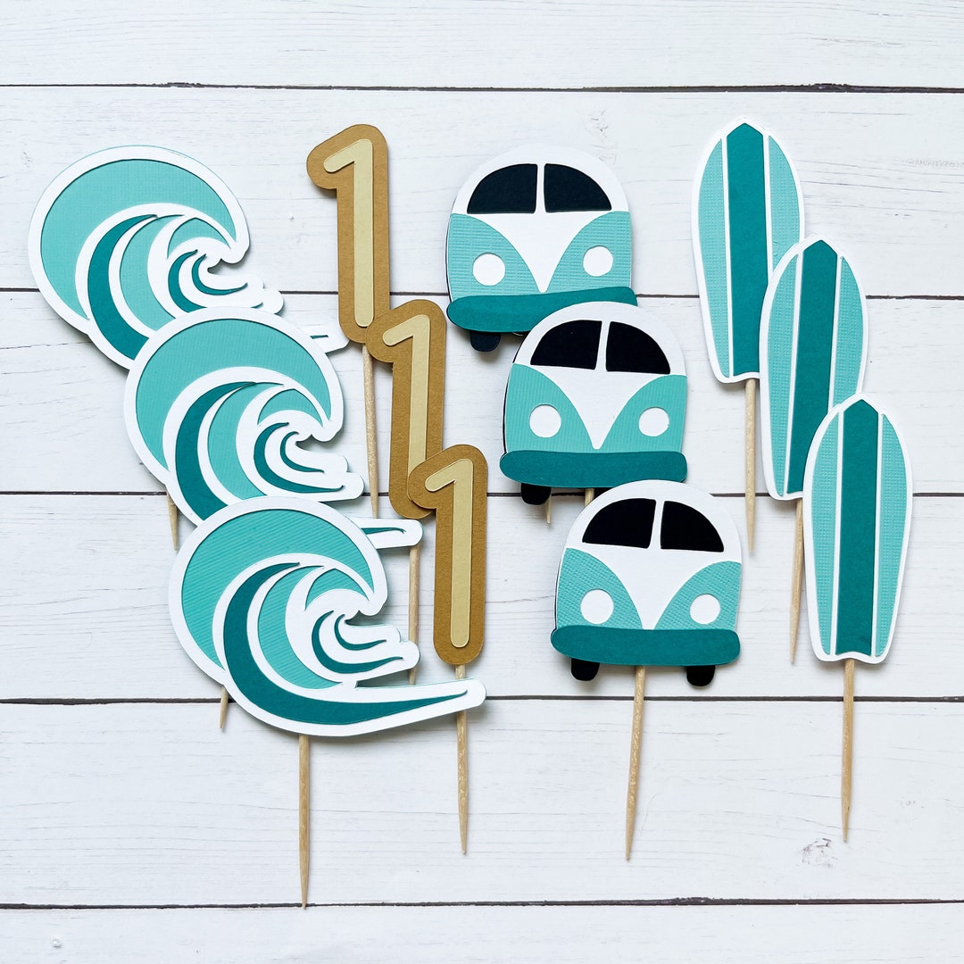 The Big One Wave Cupcake Toppers - Etsy