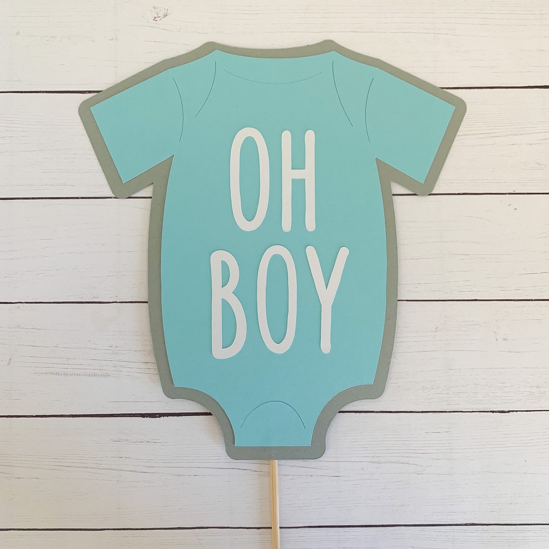 Oh Boy Blue Onesie Cake Topper - Etsy