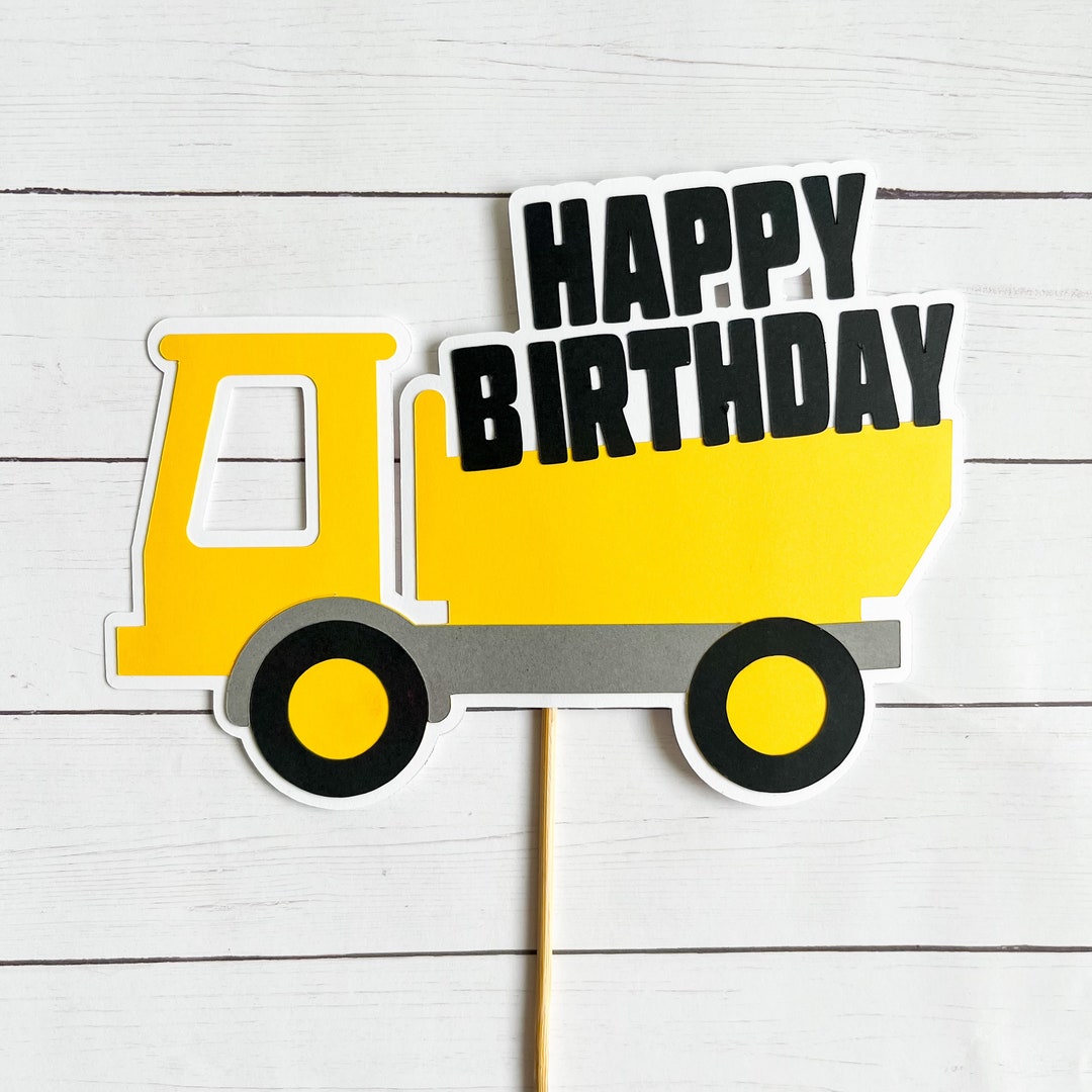 Happy Birthday Construction Cake Toppers - Etsy