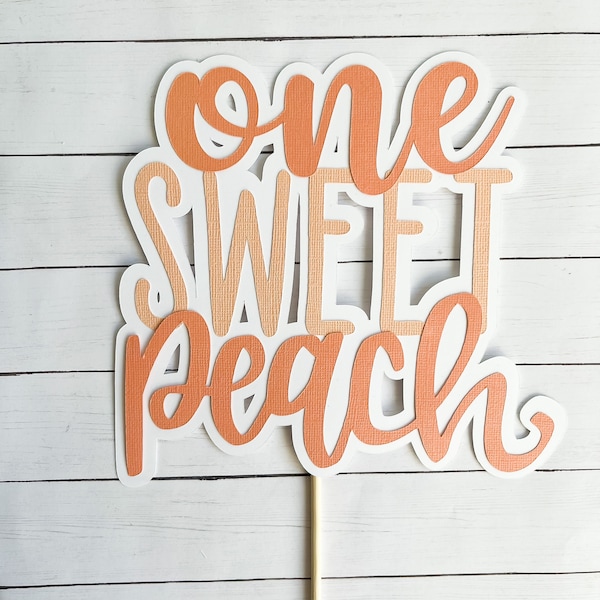 One Sweet Peach Birthday Cake Topper - Etsy