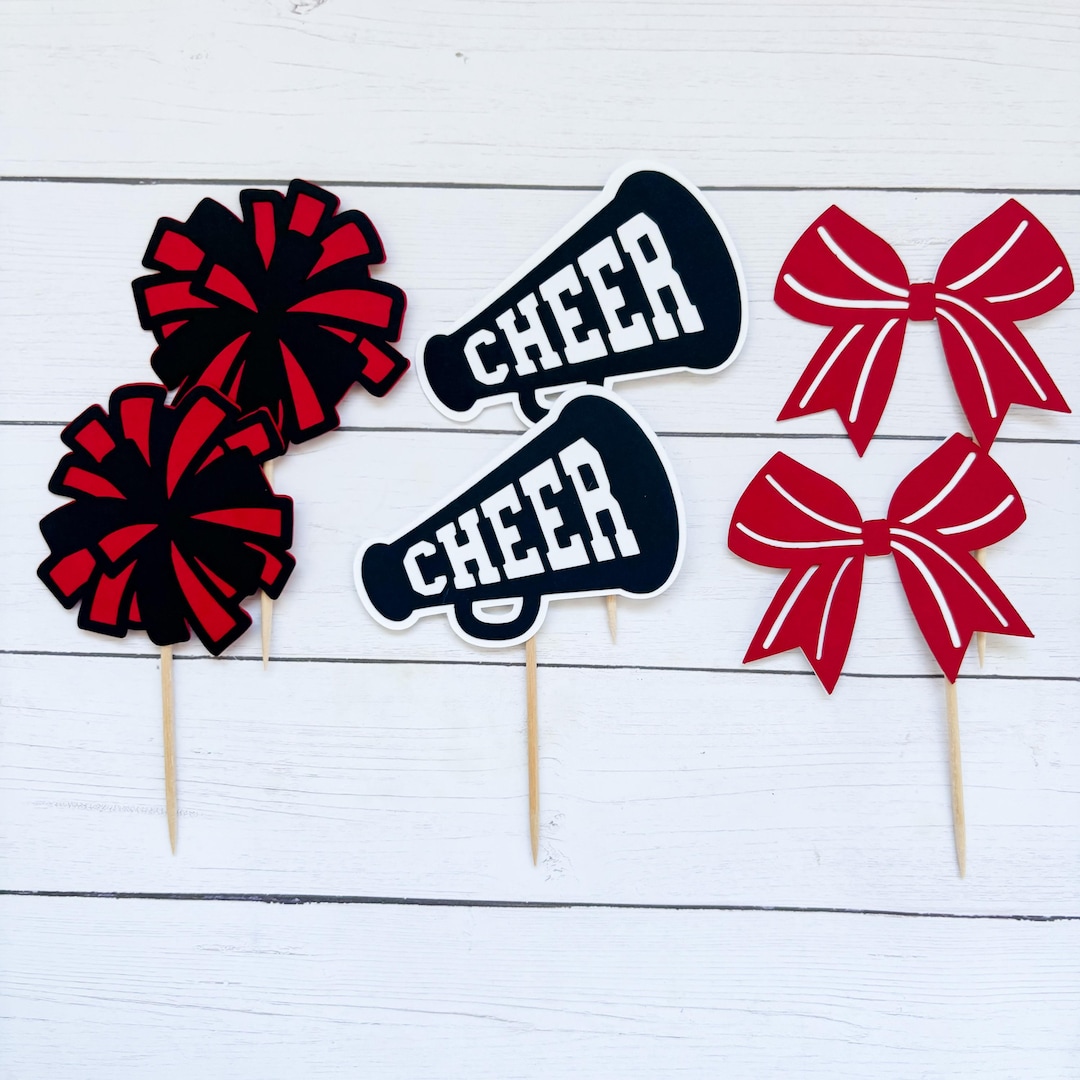 Set of 6, Cheerleading Cupcake Toppers - Etsy