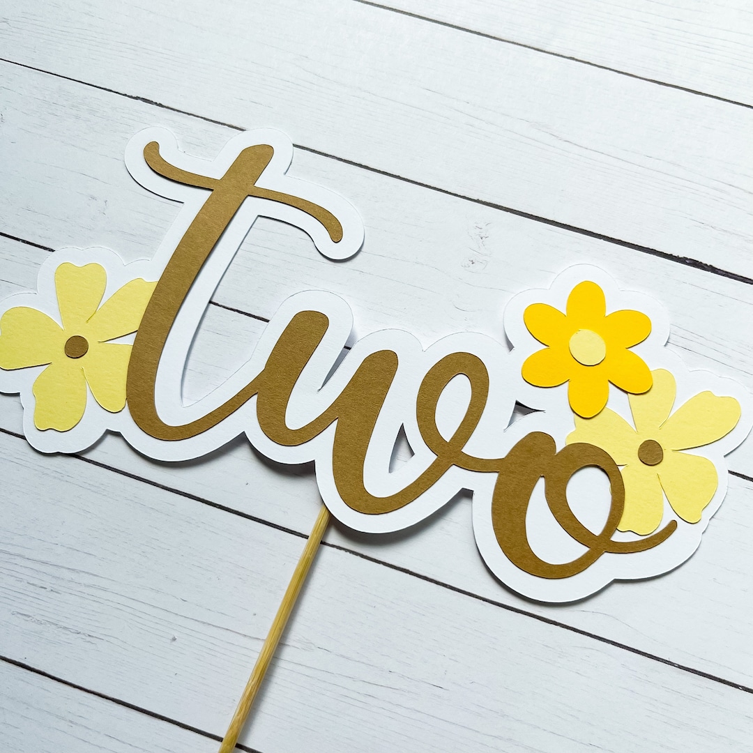 Yellow Flowers Two Cake Topper - Etsy