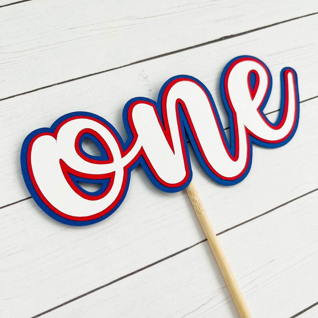White, Red, and Blue ONE Cake Topper - Etsy