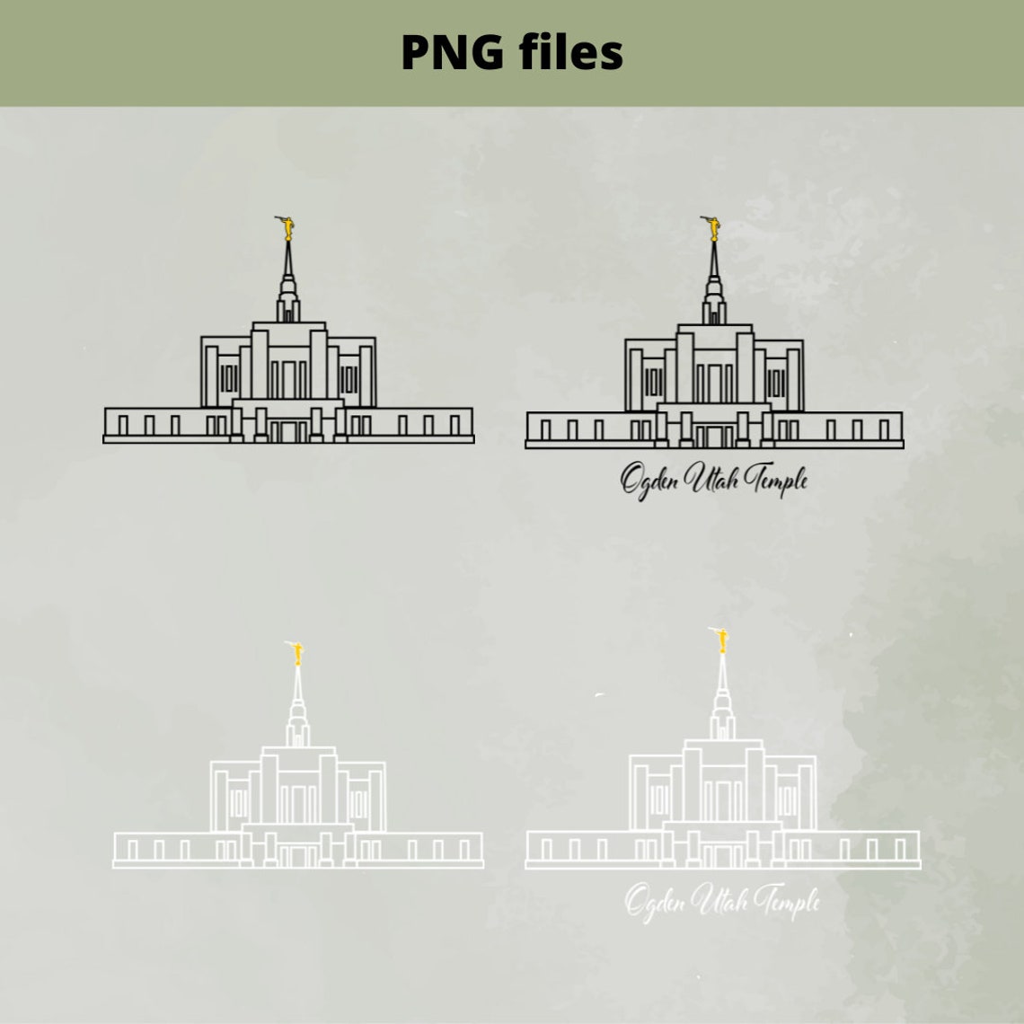 Ogden Utah Temple Vector: LDS Temple Cut File SVG PNG (digital Download ...