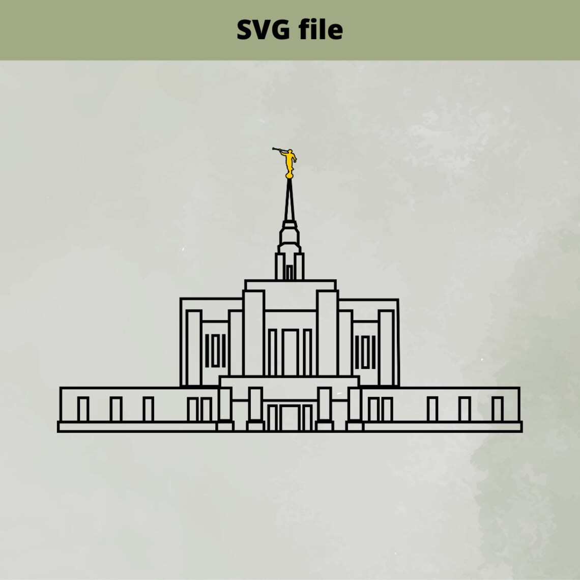 Ogden Utah Temple Vector: LDS Temple Cut File SVG PNG (digital Download ...