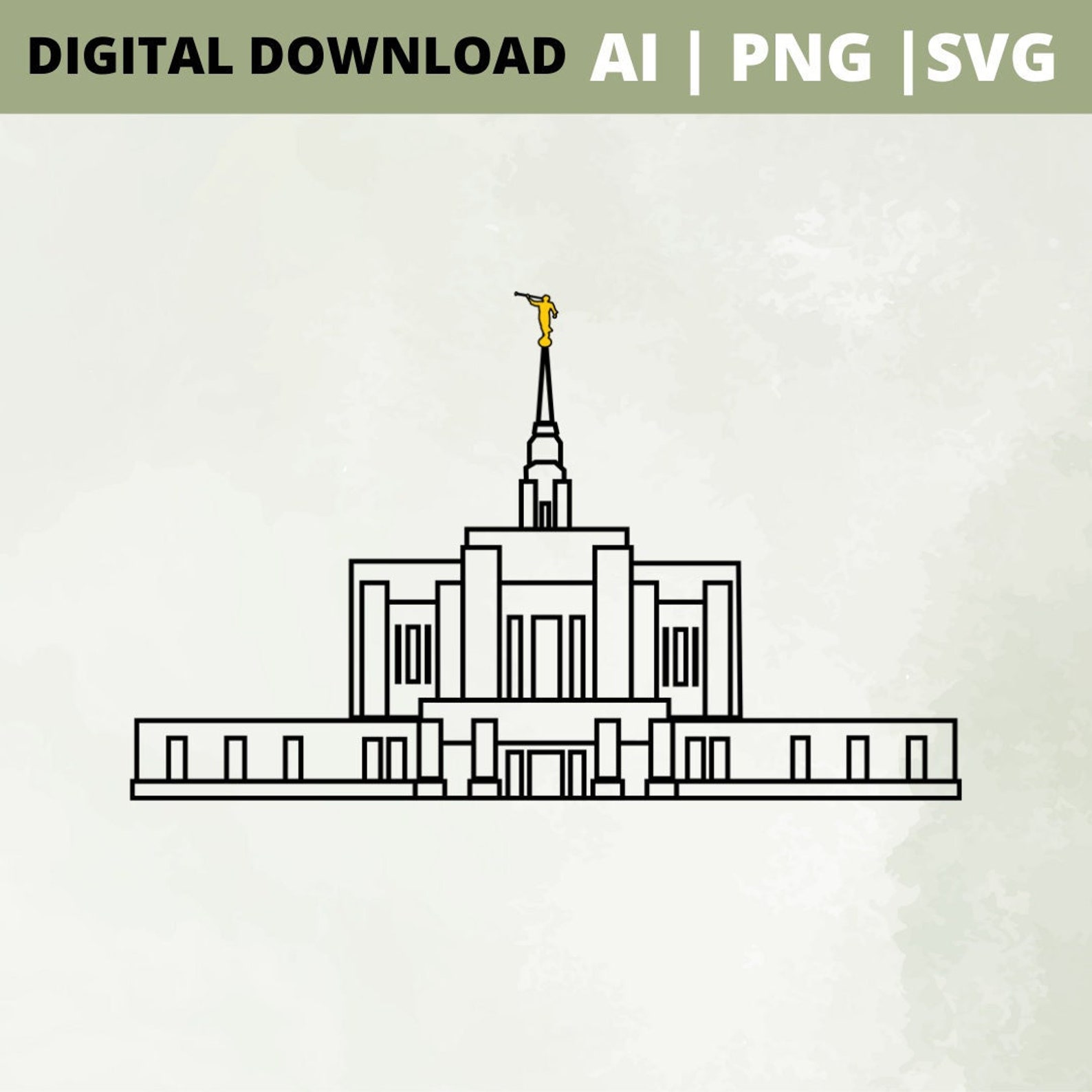 Ogden Utah Temple Vector: LDS Temple Cut File SVG PNG (digital Download ...