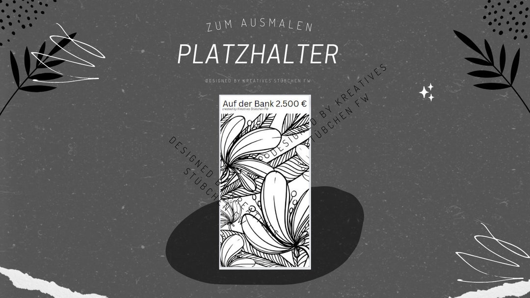 Coloring Placeholder Flower Edition, DOWNLOAD Version, Save - Etsy