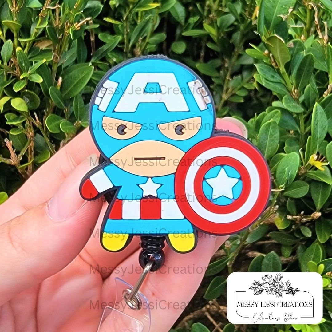Captain America Badge Reels Marvel Badge Holders - Etsy