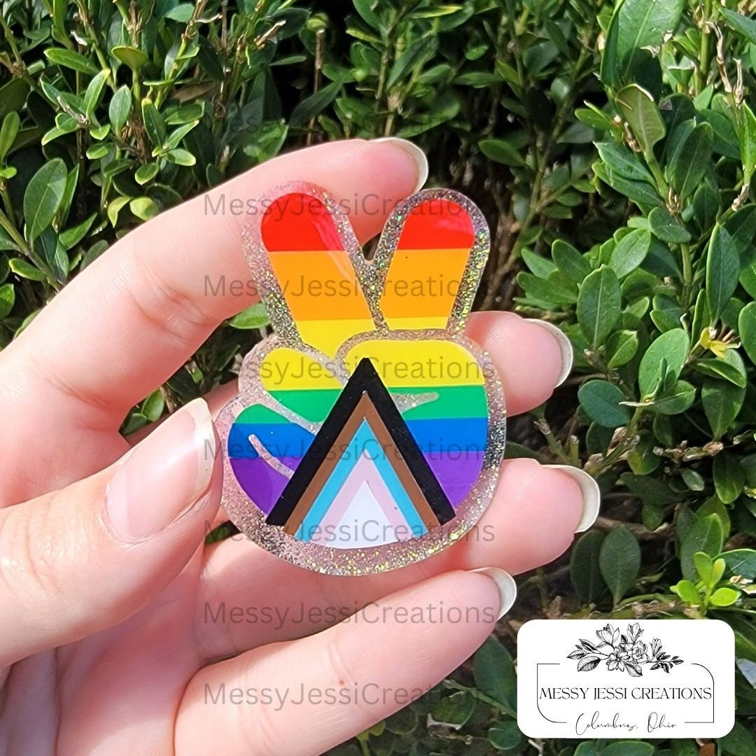 Pride Peace Sign LGBTQ Transgender Flag Custom - Etsy