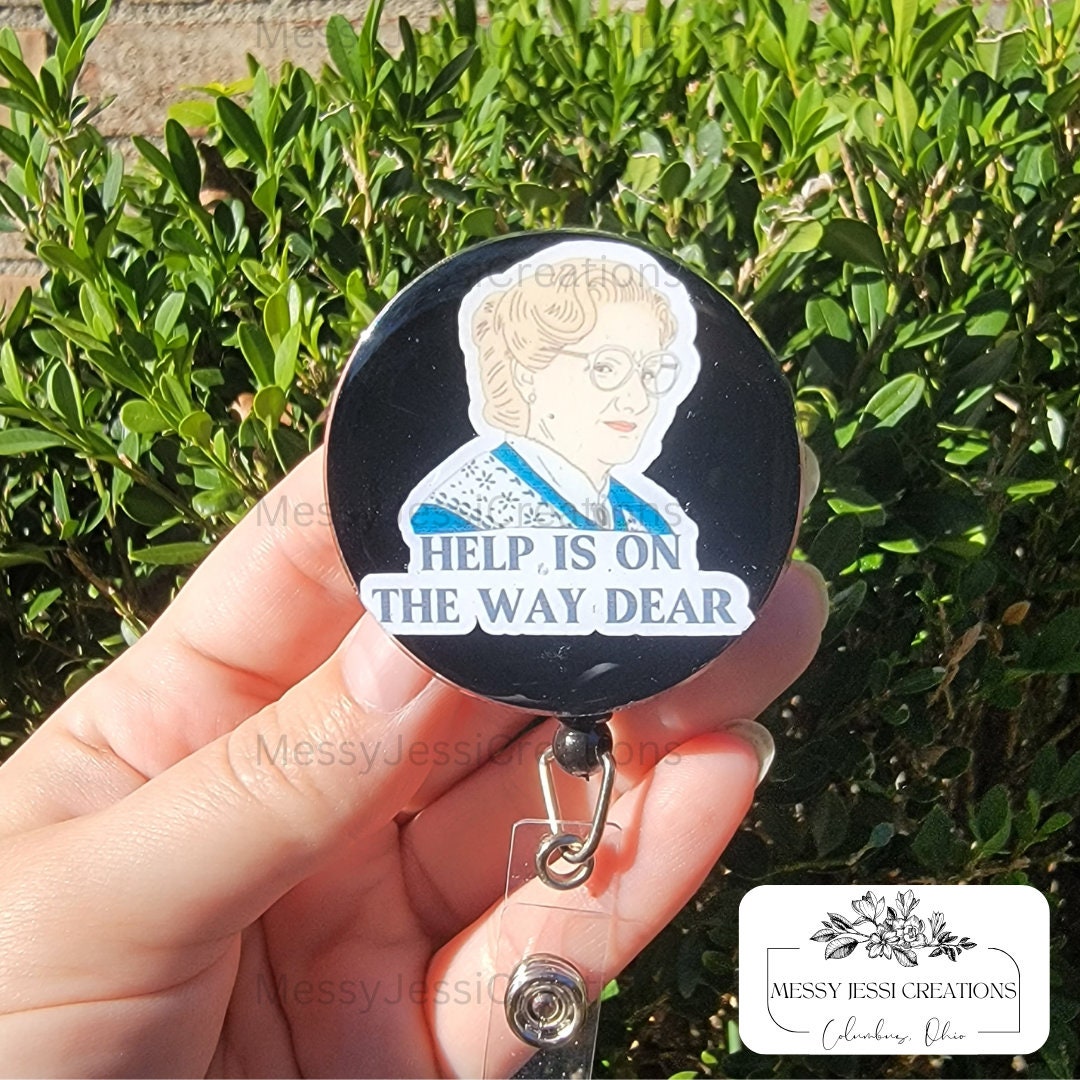 Help is on the Way Dear | Mrs. Doubtfire | Custom Handmade Badge Reels ...