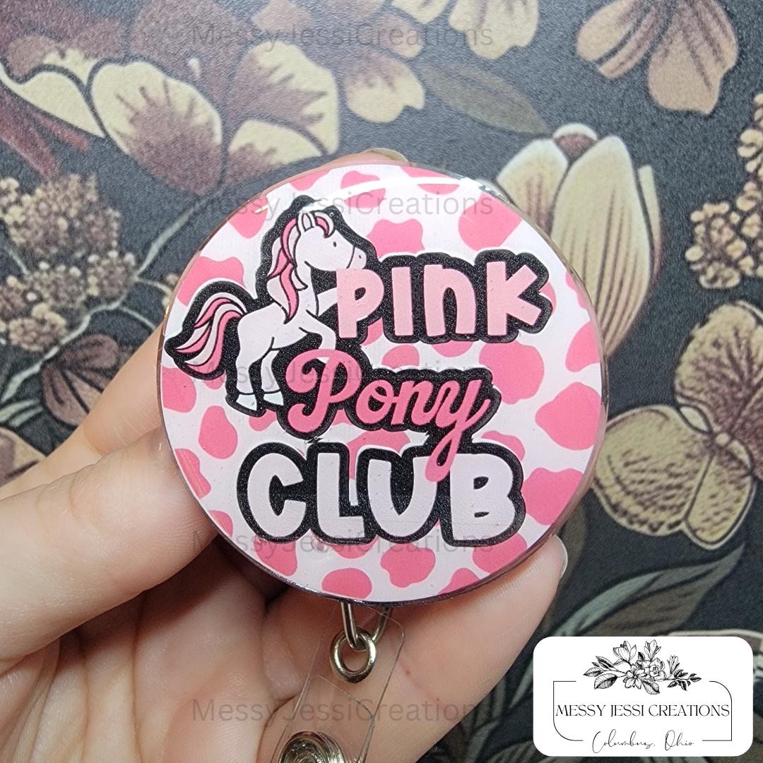 Pink Pony Club Theme Badge Reels | Badge Holders - Etsy