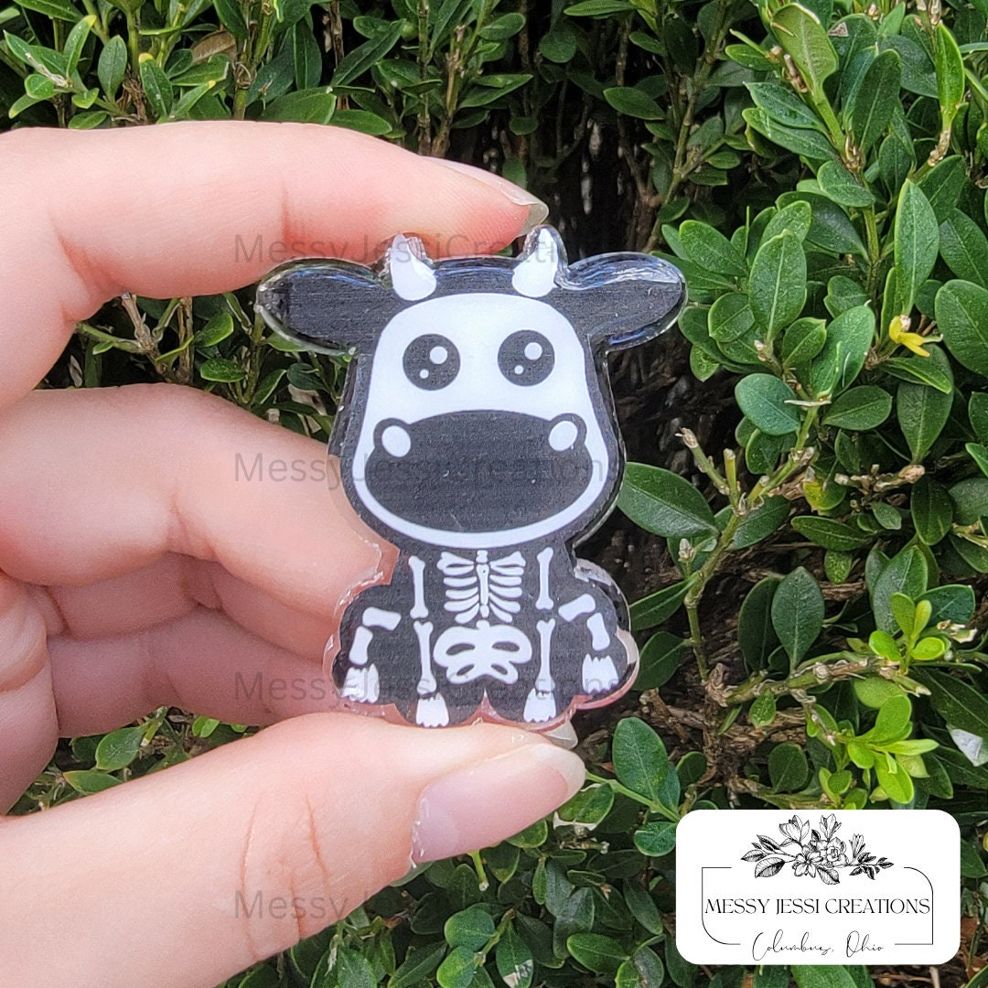 Skeleton Cow | Halloween | Themed Cows | Custom Handmade Badge Reels ...