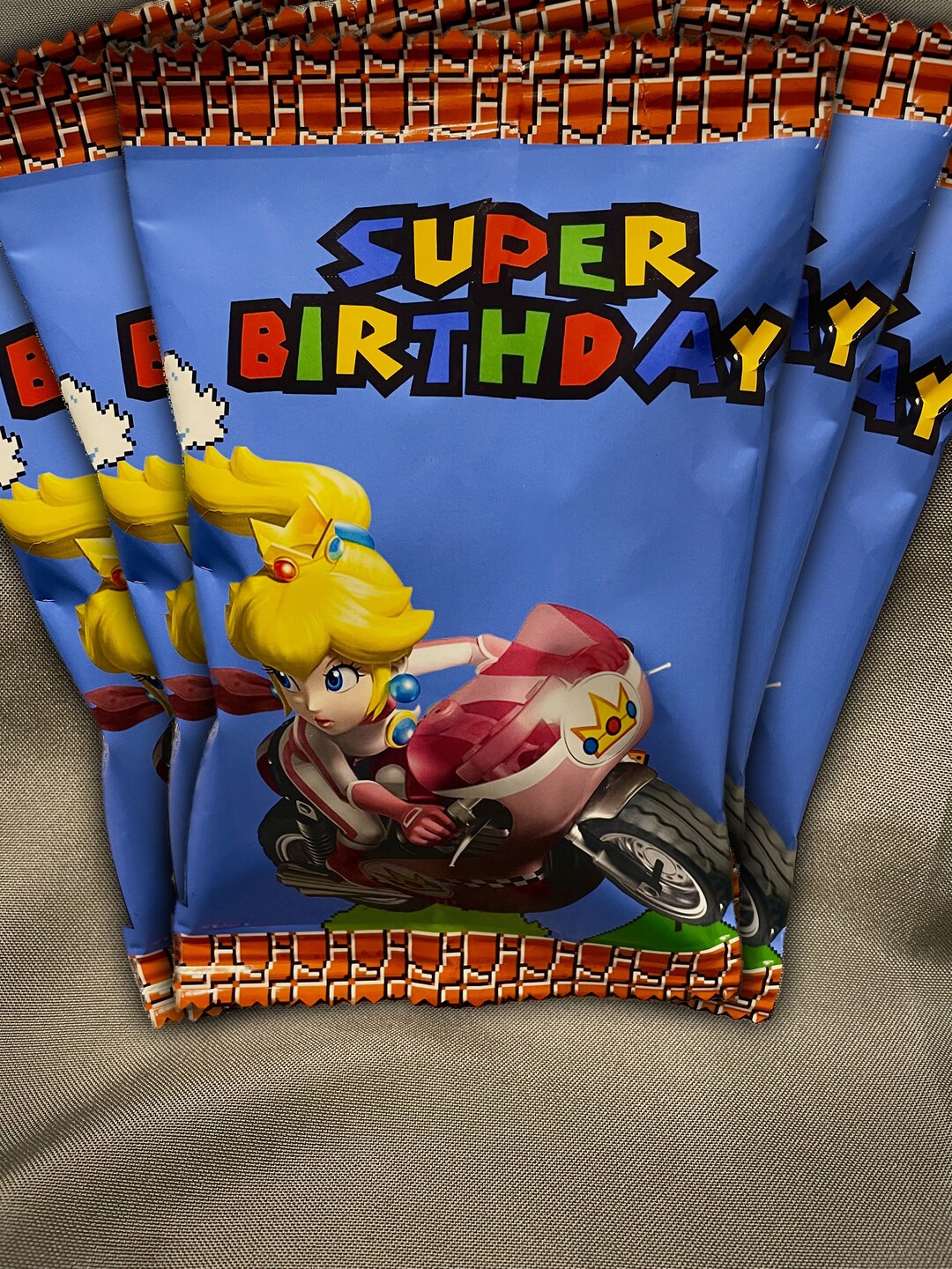 Custom Chip Bag| Party Favor, Goodie Bag, Super Mario Birthday Theme ...