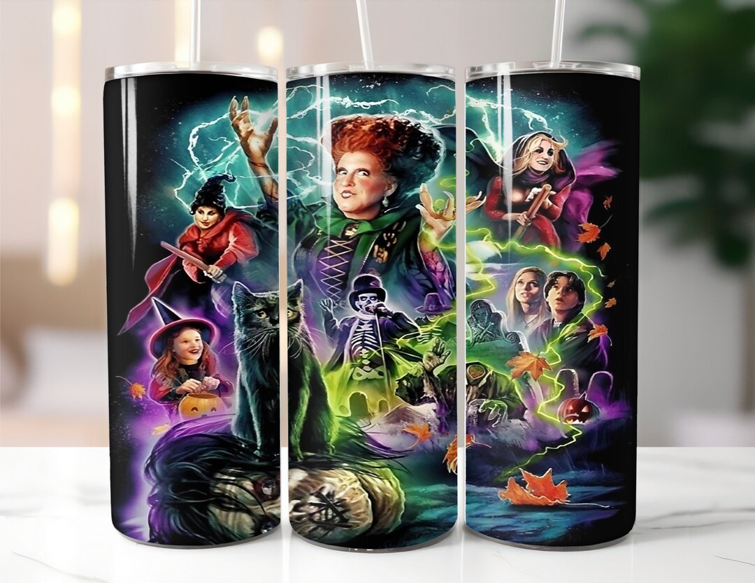 Hocus Pocus Sanderson Sisters, Book of Spells, 20 Oz Skinny Straight ...