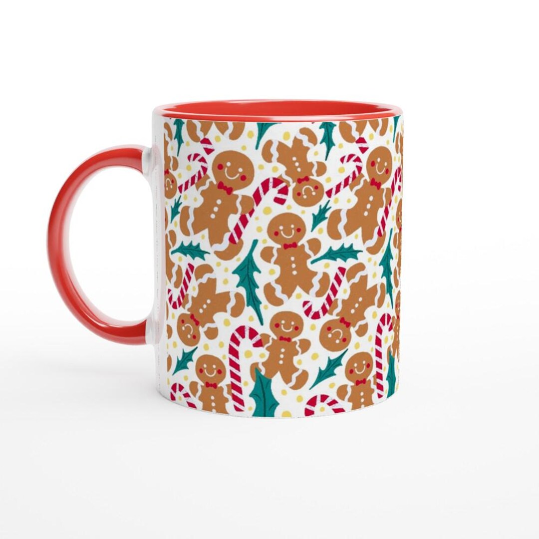 Gingerbread Man Cookies Mug, Christmas Cookies & Candy Canes Mug ...