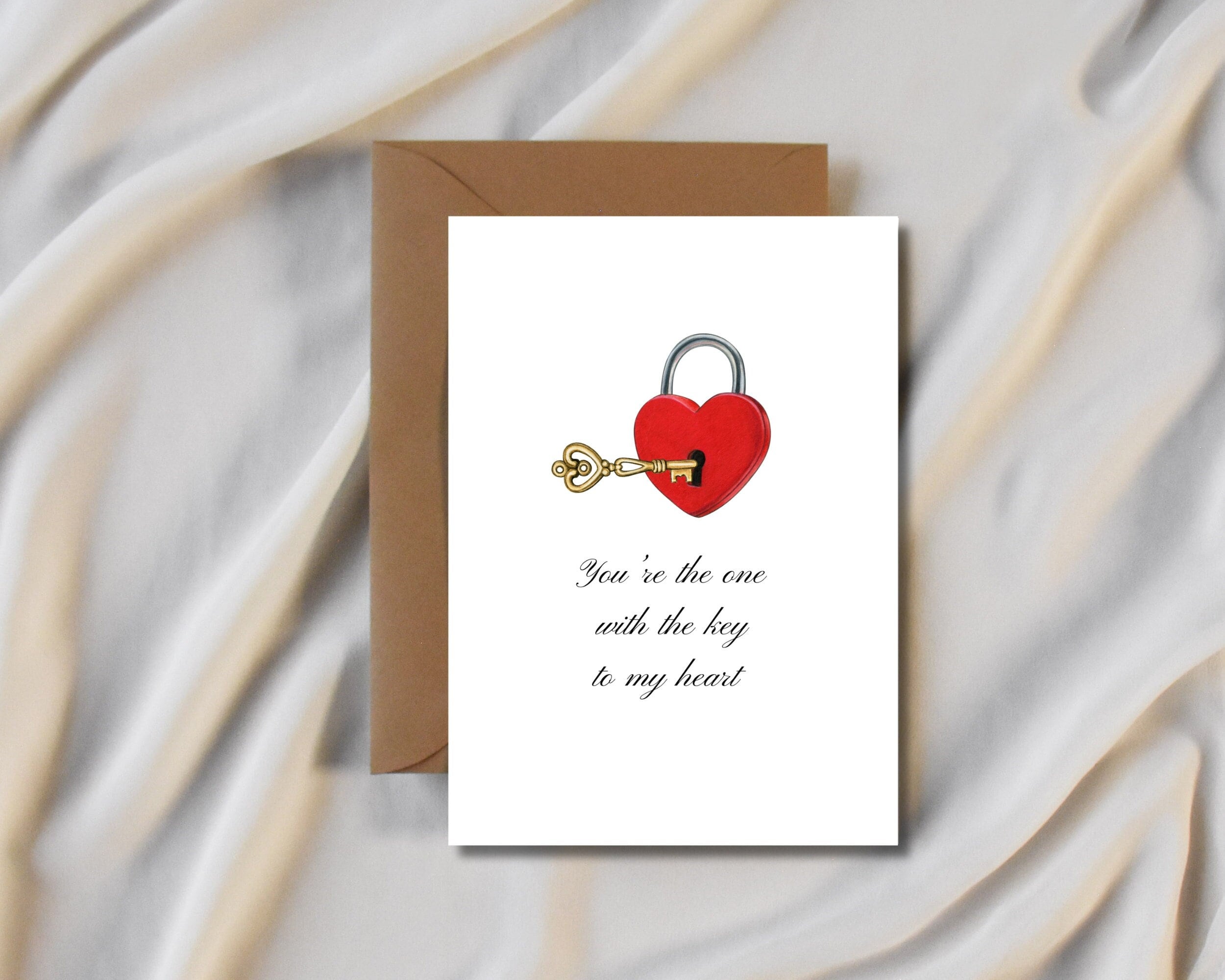 Heart Lock & Key Valentine's Day Card Anniversary Card, Love Card ...