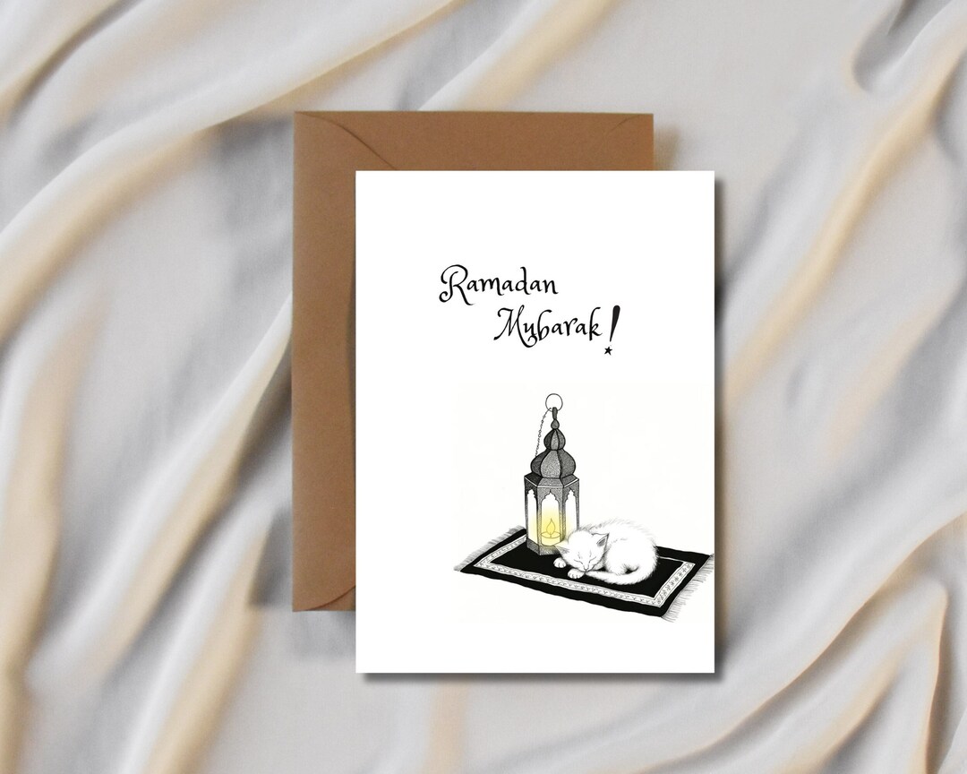 Cute Ramadan Card | Cat, Islamic Card, Happy Ramadan, Islamic Gift ...