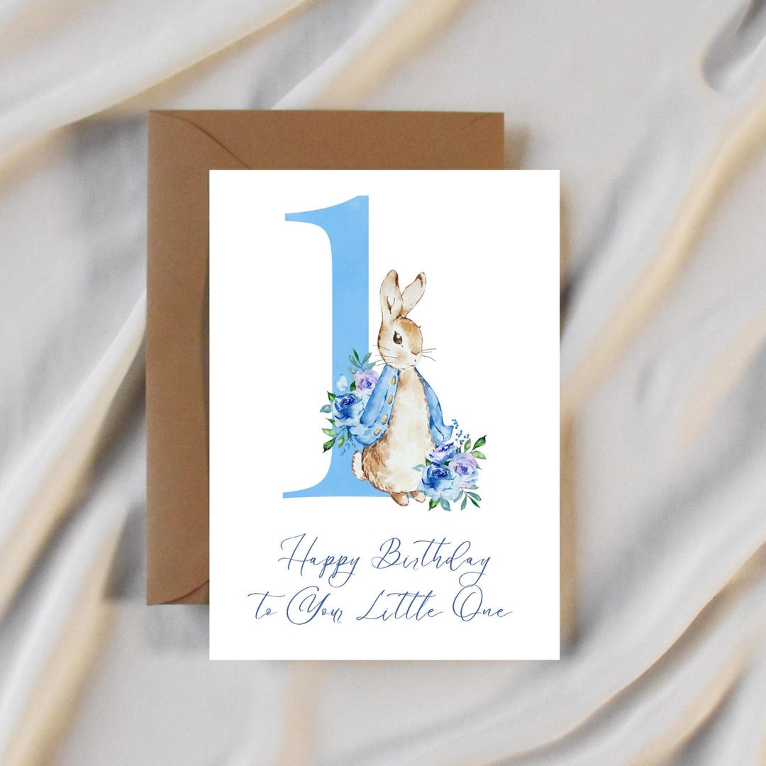 First Birthday Card Peter Rabbit | 1st Birthday, Baby Boy Birthday Card ...