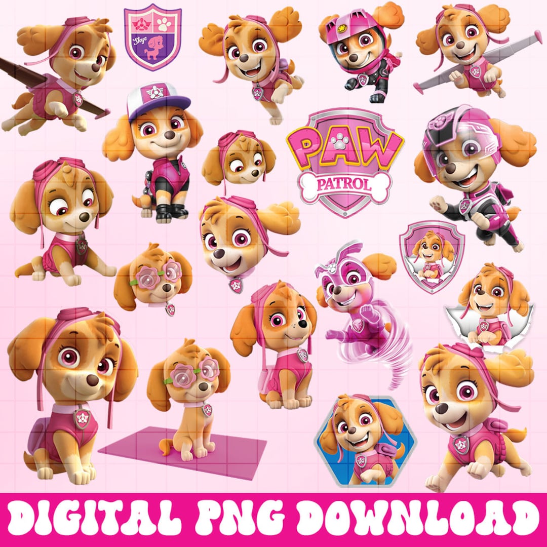 Skye Paw Patrol Png Bundle, Paw Patrol Vector Png, Dog Cartoon Png ...
