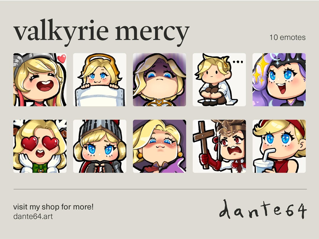 Mercy Overwatch Emote Bundle [10] ( Twitch | Discord | Youtube ) | Cute ...