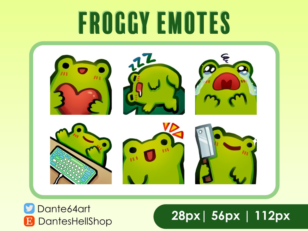 Animated Frog Emote Set Streaming Twitch Youtube Discord Cute Kawaii ...