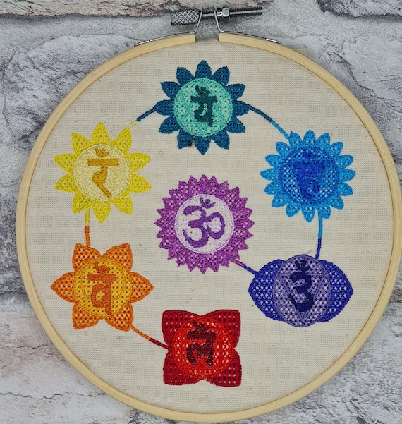 Embroidered Chakras in a Hoop - Etsy