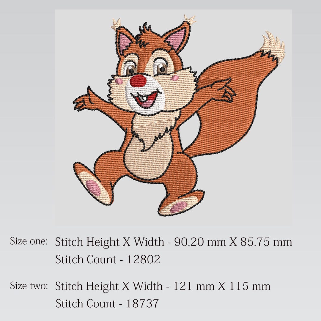 Cute Squirrel-two Size Embroidery Design - Etsy
