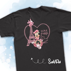In Paris, Minnie in Pink, Eiffel Tower, Sublimation Design, Digital ...