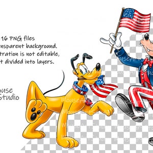 July 4th, American Independence Day, Minnie Mouse, Mickey Mouse, Donald ...