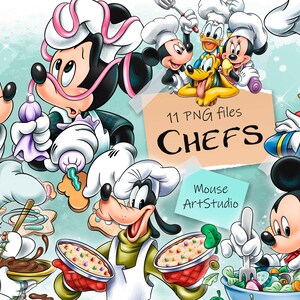 Chefs Minnie PNG Mickey Mouse Daisy Duck Donald Goofy - Etsy