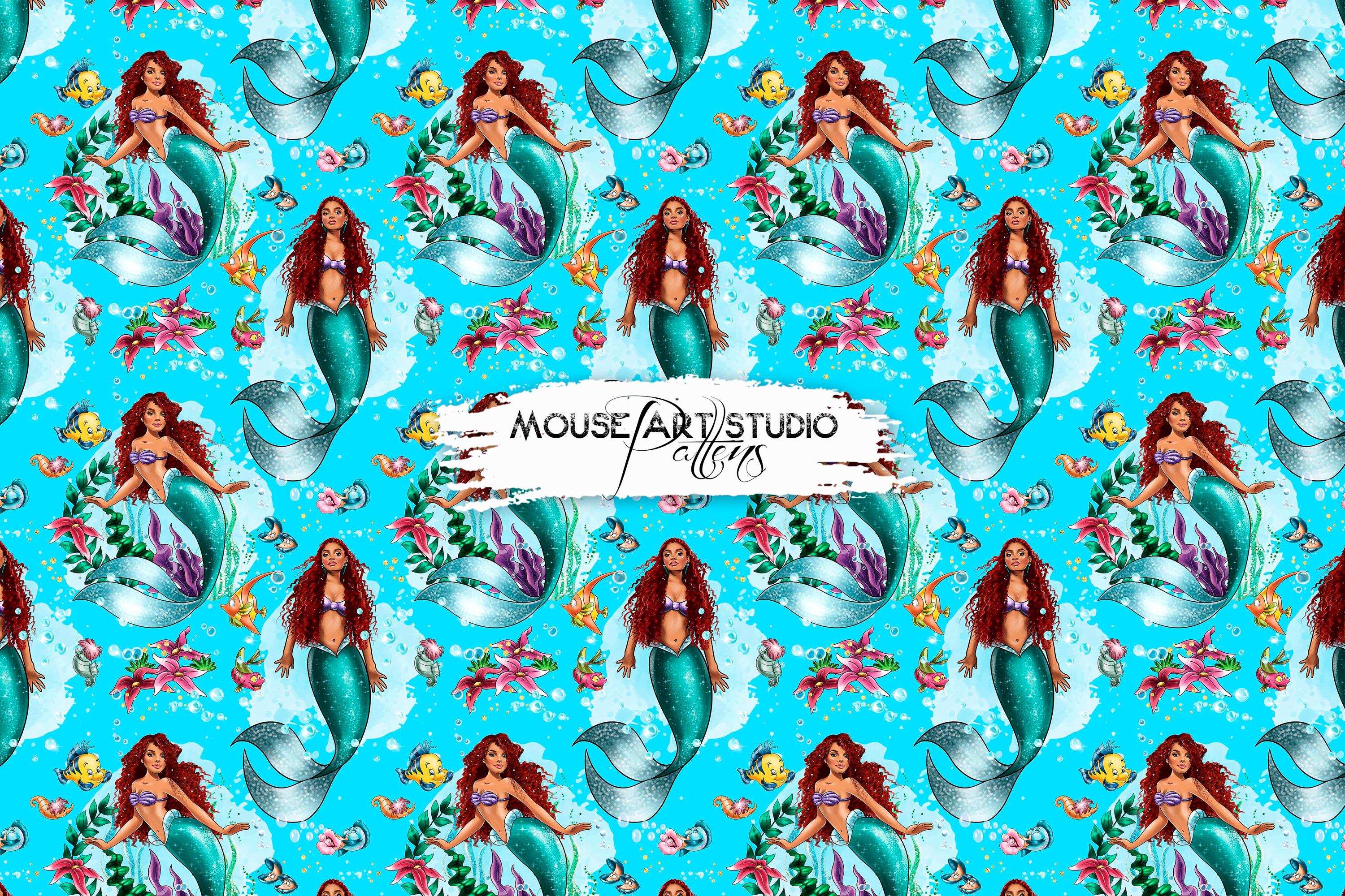 Ariel Digital Paper, Mermaid, Seamless Patterns, Fabric Printing, Ariel ...