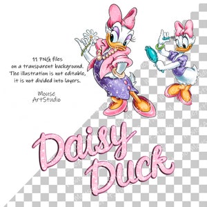 Daisy Duck, Pretty Daisy PNG, Sublimation Design, Digital Illustration ...