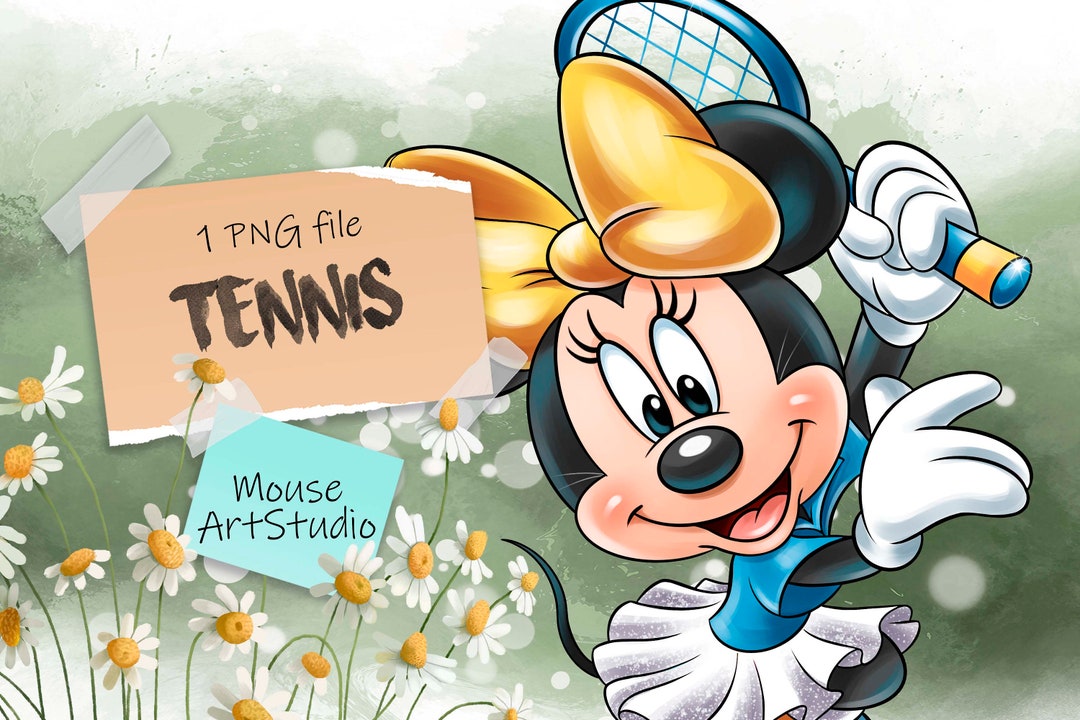 Minnie Mouse PNG Lawn Tennis Digital Illustration Fabric - Etsy