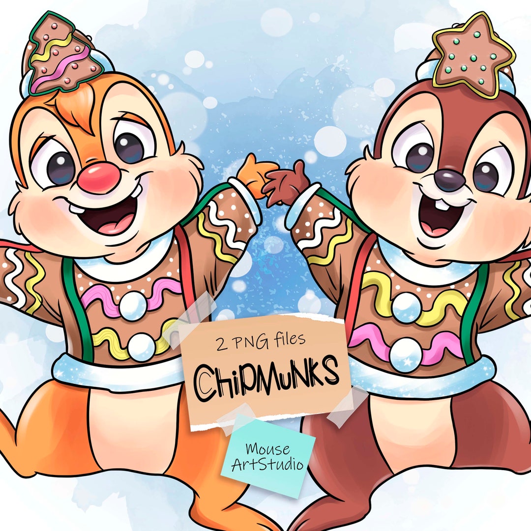Chip and Dale, Chipmunks PNG, Merry Christmas, Sublimation Design ...