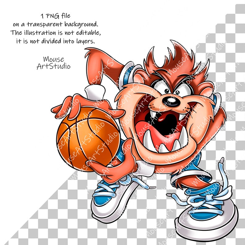 Basketball, Taz, Tasmanian Devil, Sublimation Design, Digital ...