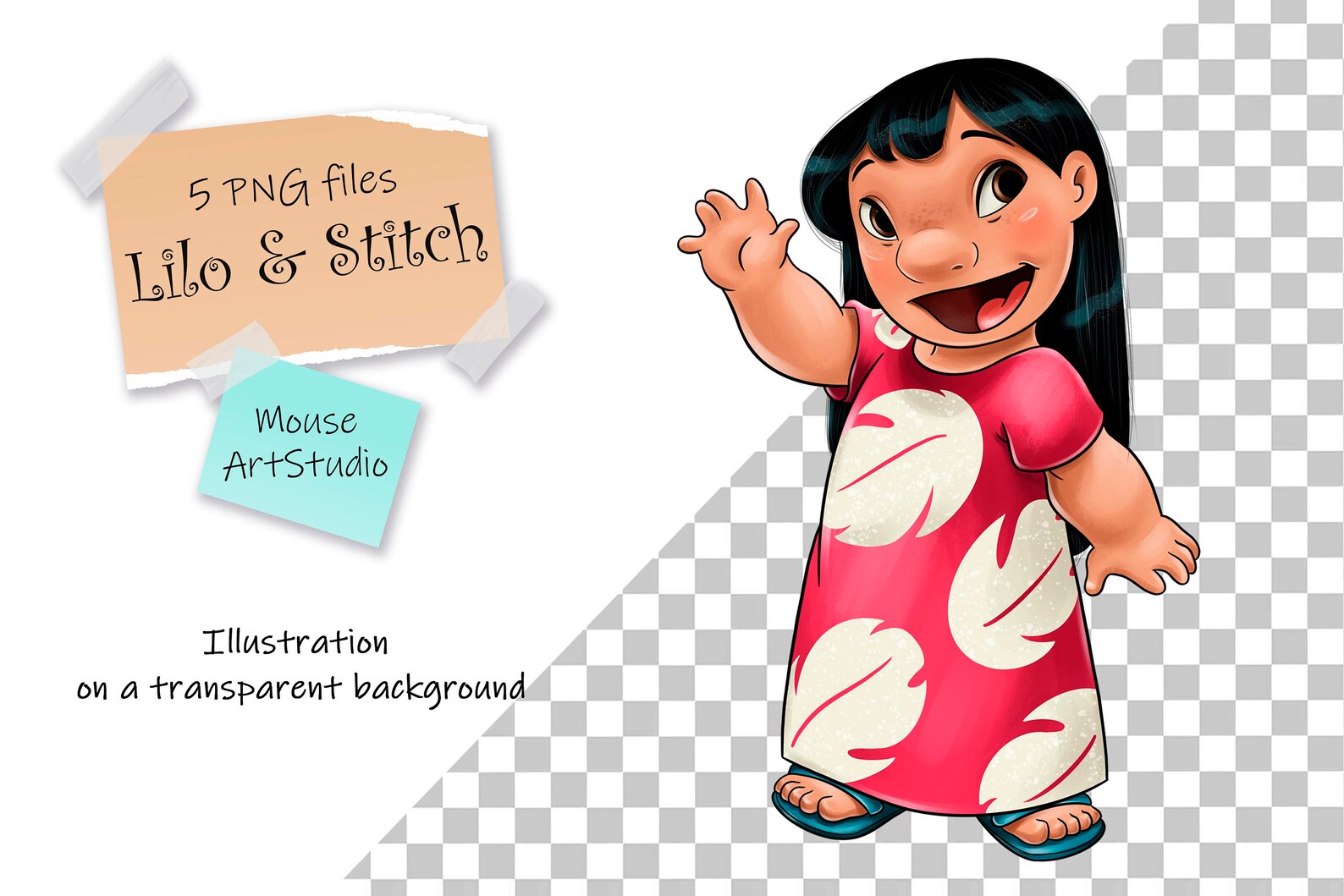 Lilo and Stitch Sublimation Design Digital Illustration - Etsy